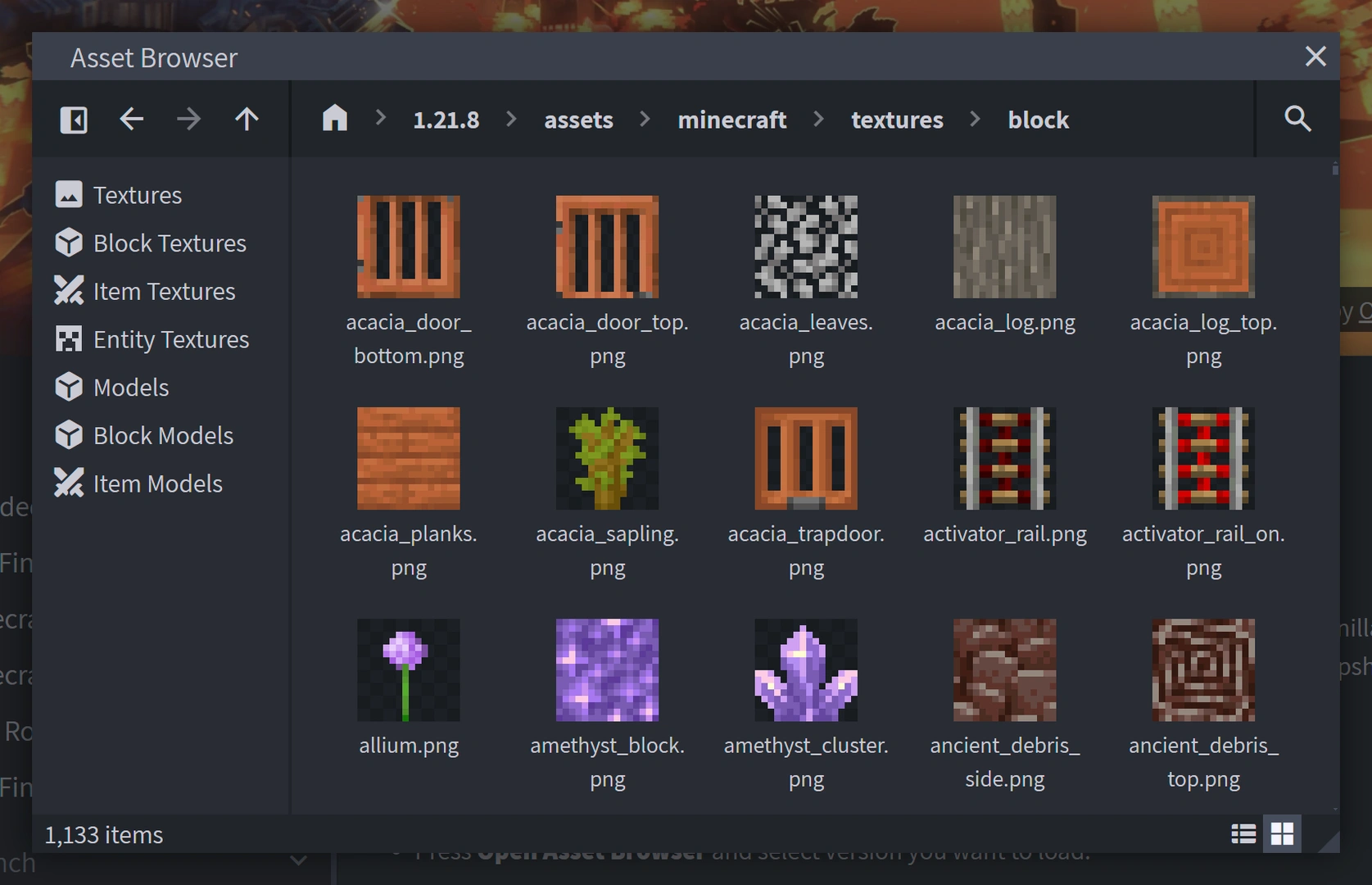 Asset Browser - Easily view, modify, and export the vanilla Minecraft ...